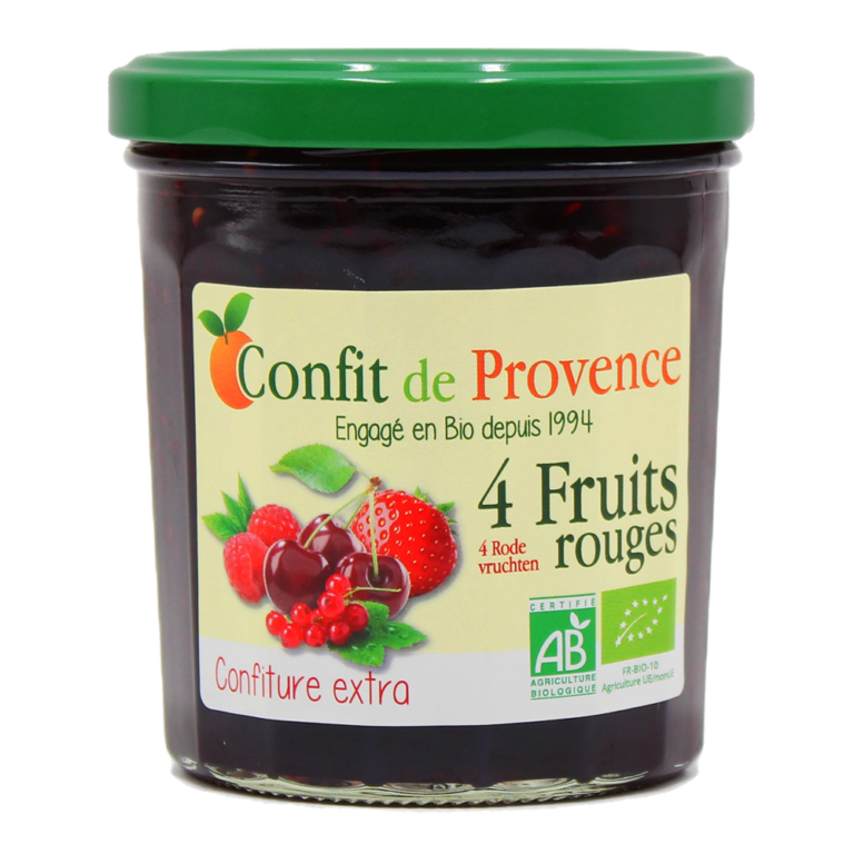 4 Fruits Rouges - Confiture Bio Extra 370g - Confit de Provence